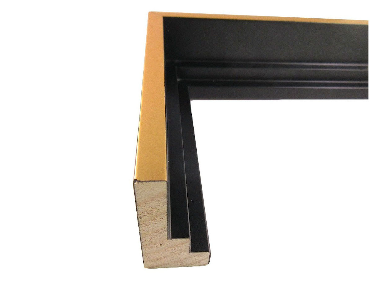 80524-G Black & Gold Stepped Floater Frame (1-5/8" Rabbet Depth ...