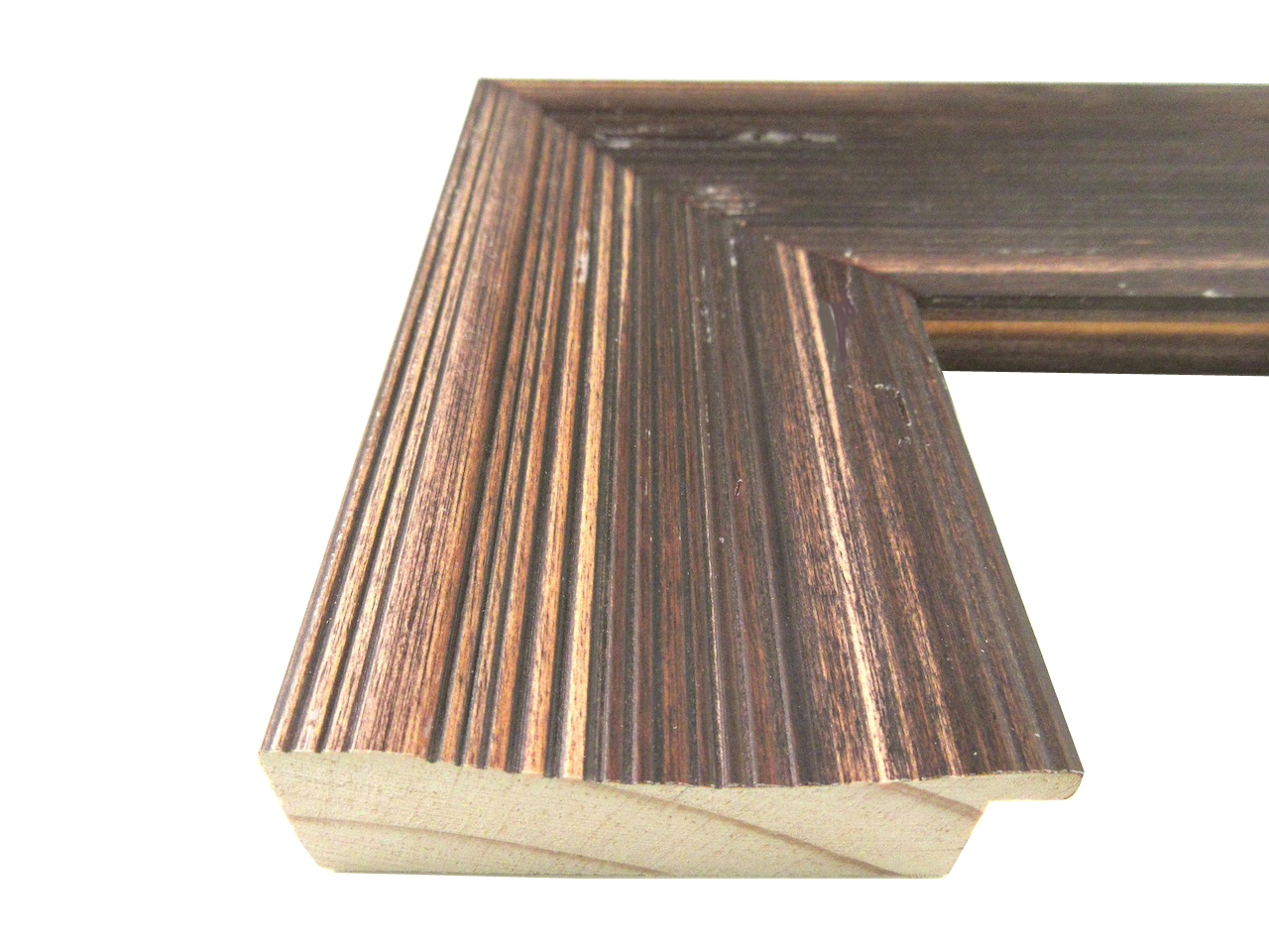 Brown Rustic Two Toned 2-3/4" Wide Picture Frame Moulding in Lengths ...