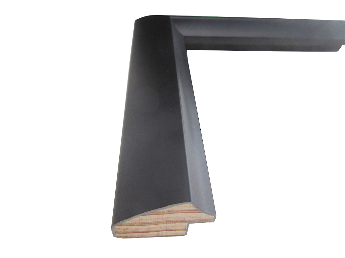 1-3/8 inch Wide Black Slant Picture Frame Moulding in Lengths - BLK6-M ...